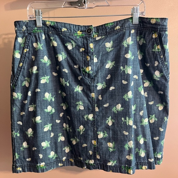 Karen Scott | Skirts | Karen Scott Blue Lemon Print Skort | Poshmark